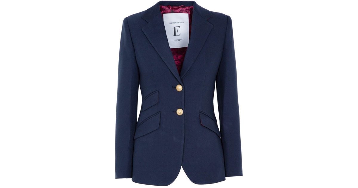 The Extreme Collection Single Breasted Premium Crepe Navy Blazer With ...