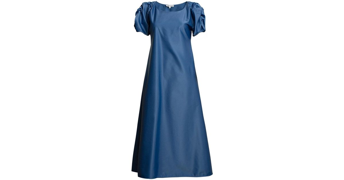 Bianca Popp Puff Dress With Wrinkled Shoulders in Blue | Lyst