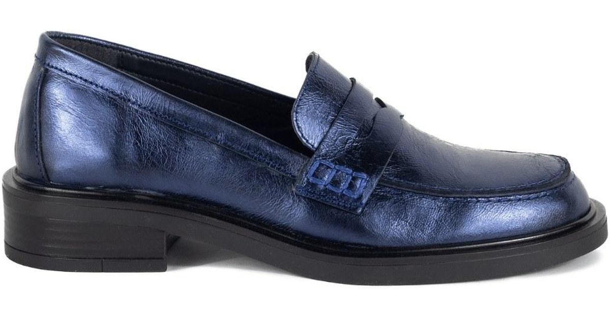Keith Scarrott Shoes Paloma Metallic Loafer in Blue | Lyst