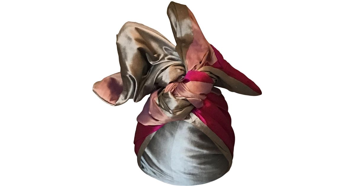 Romer Millinery Twisturban Turban Silk Shantung/ Rose/ One Of A Kind in ...