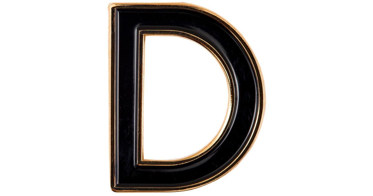 Make Heads Turn Enamel Letter D Pin in Black | Lyst UK