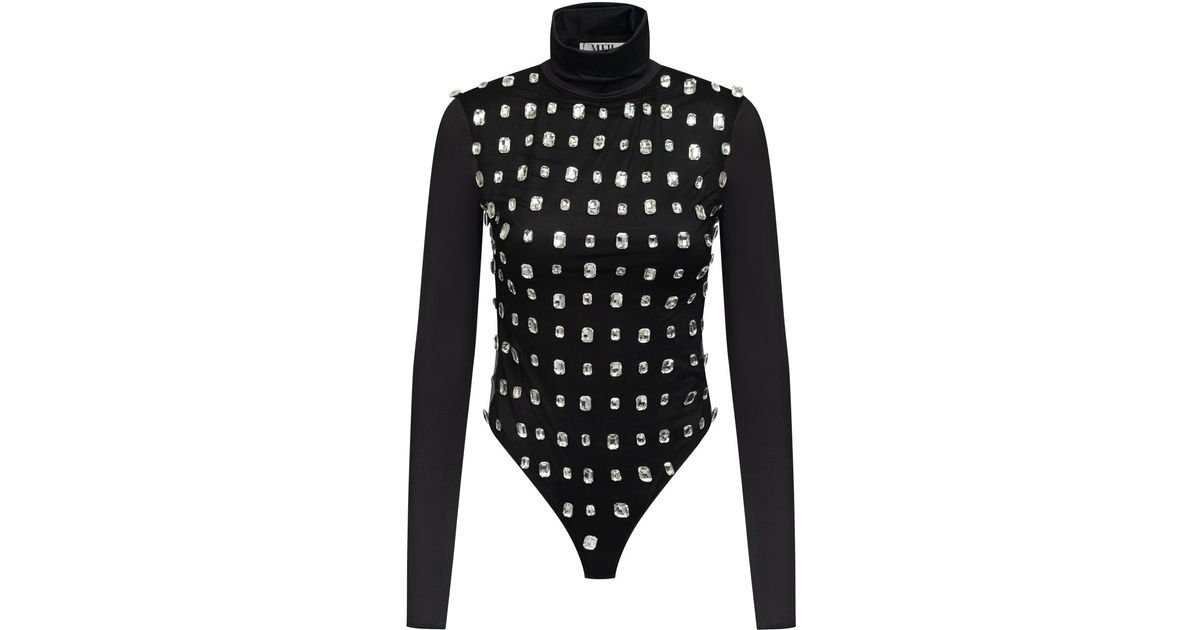 Meji Crystal Bodysuit in Black | Lyst