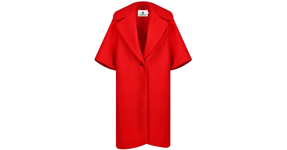 Merlenne Oversized Festive Coat in Red | Lyst UK