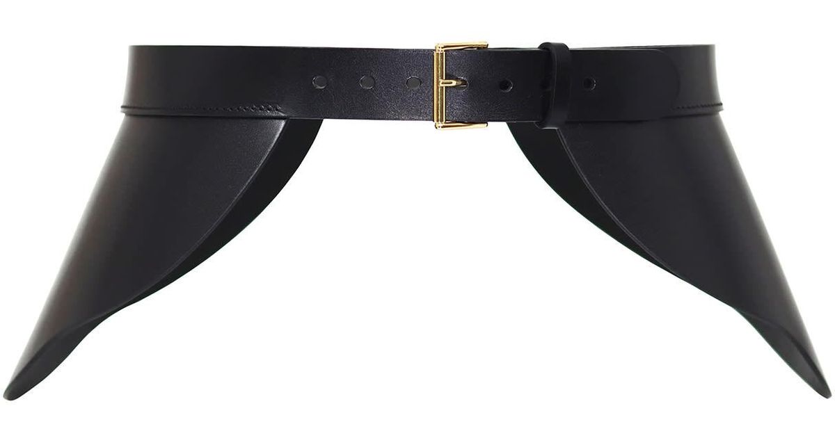 Haute Cuir Ivy Peplum Leather Belt in Black | Lyst UK