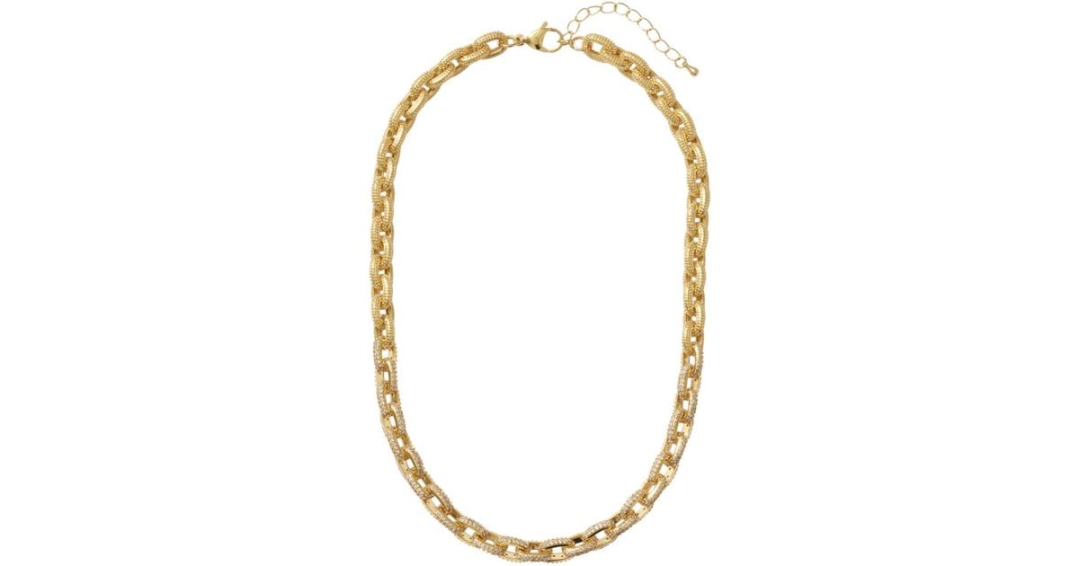 Alexie of Athens Pavé Link Chain Necklace in Metallic | Lyst UK