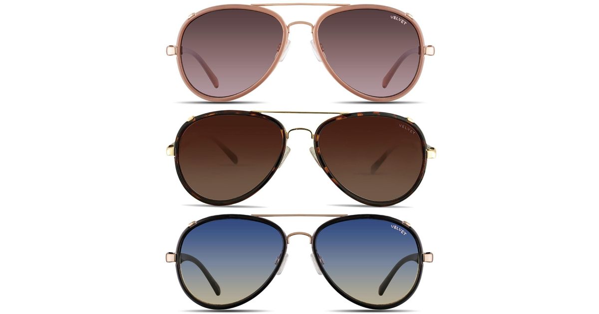 Velvet Eyewear Aviator Medium- Large Sunglass Style Box | Lyst UK