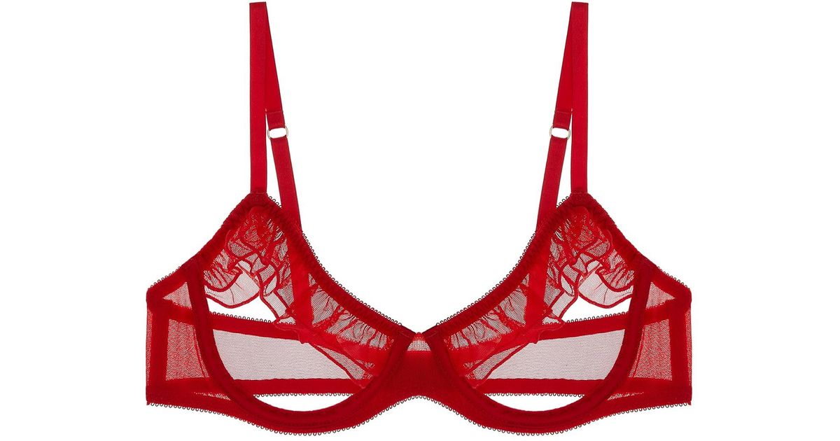 Journelle Odette Open Cup Bra Scarlet in Red | Lyst UK