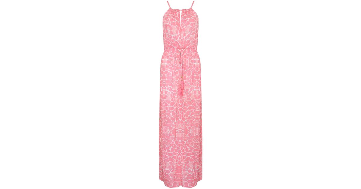 Sophia Alexia Candy Pebbles Antigua Crinkle Maxi Dress in Pink | Lyst