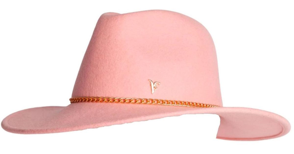 Victoria Charles Headpieces Wool Felt Trilby With Logo And Chain Trim ...