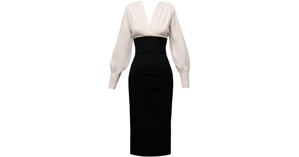 ALINA CERNĂTESCU Neutrals Lunaria & Midi Cotton Dress With Fitted Waist ...