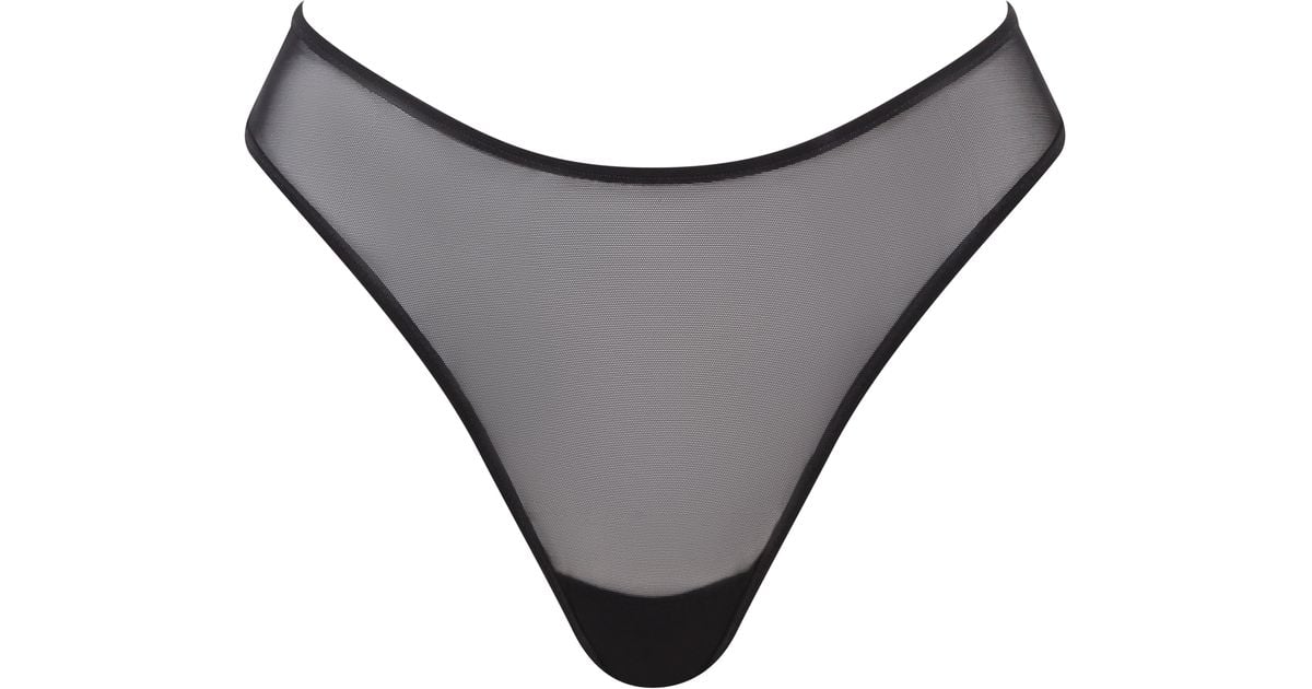 Hedonista Lingerie Mesh High-Rise Brazilian Brief in Gray | Lyst