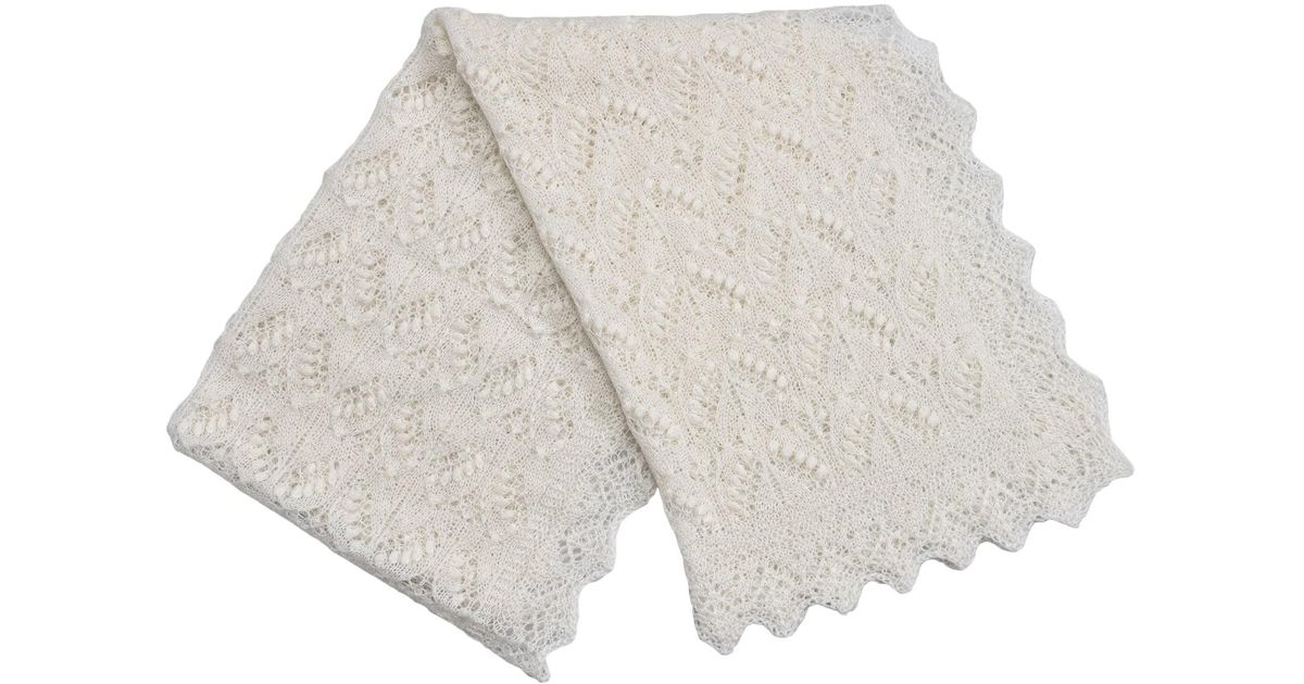 Luxe Hapsal Haapsalu Scarf With Queen Silvia Pattern in Gray | Lyst