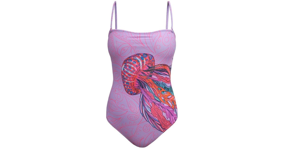 Janara Jones Lilac Jellyfish One-Piece Swimsuit in Purple | Lyst UK