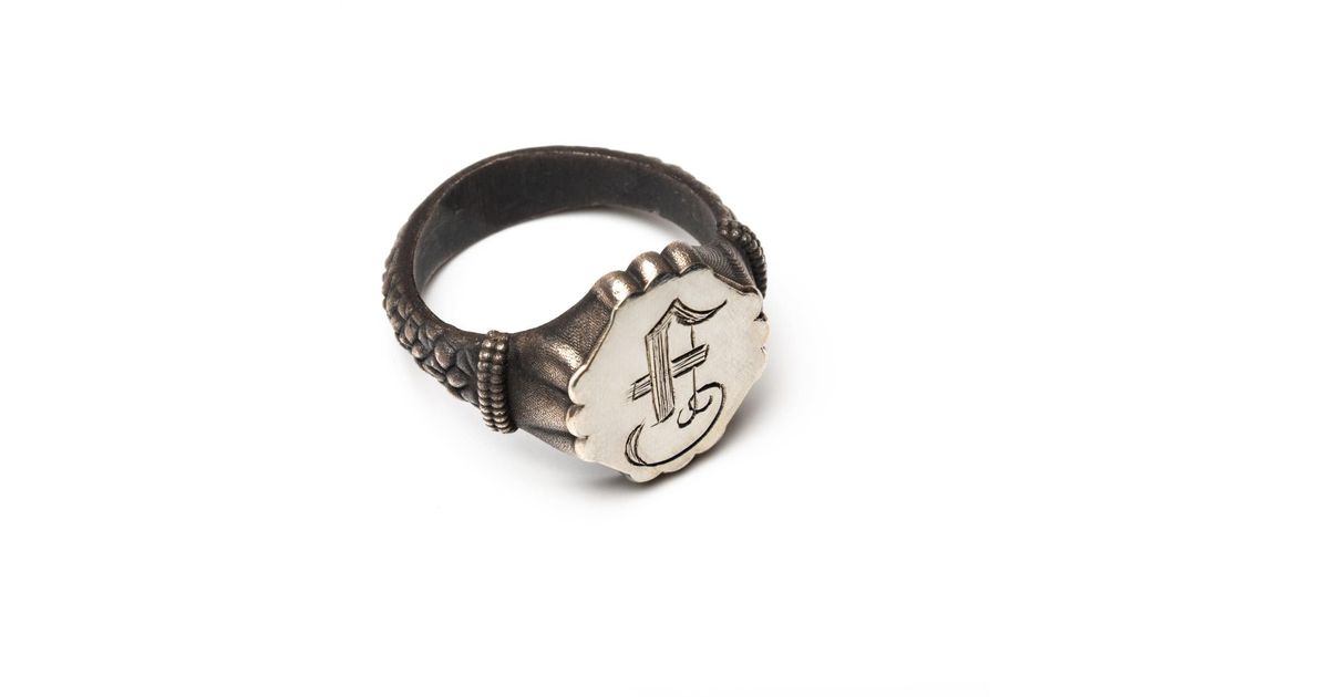 Anatolia Jewelry Vintage Inspired Scalloped Sterling Monogram Signet ...