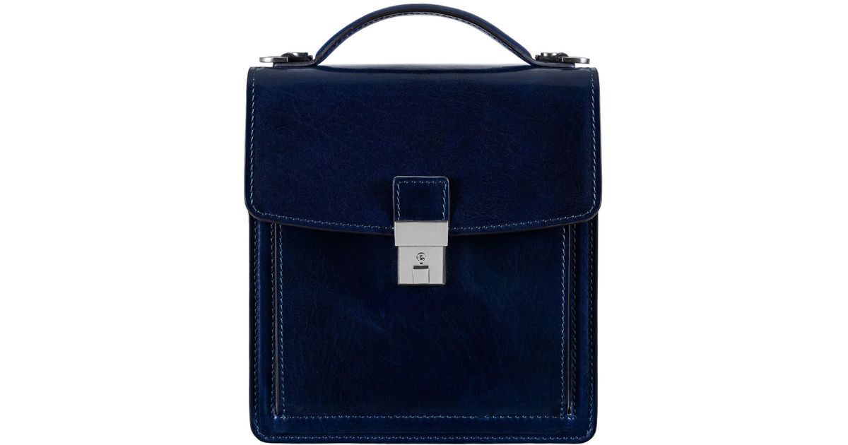 Time Resistance Small Leather Briefcase For in Blue | Lyst