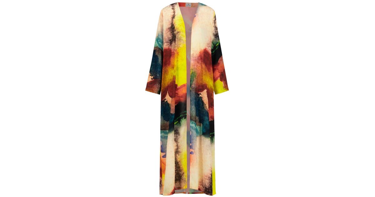 DHARA SHETH DUBAI 'Enigma Abstract Print Long Kimono Made With Natural ...