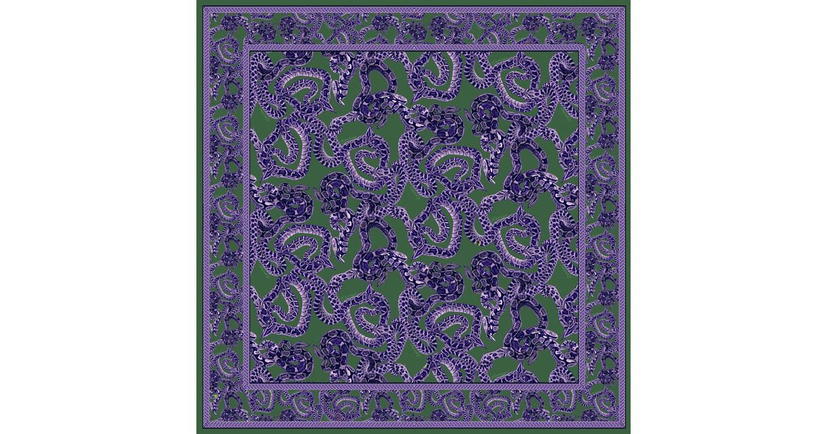 Monzlapur New York Large Silk Snake Scarf in Blue | Lyst UK