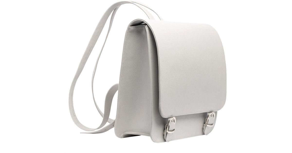 Laura Olaru Square Light Leather Backpack in Metallic | Lyst