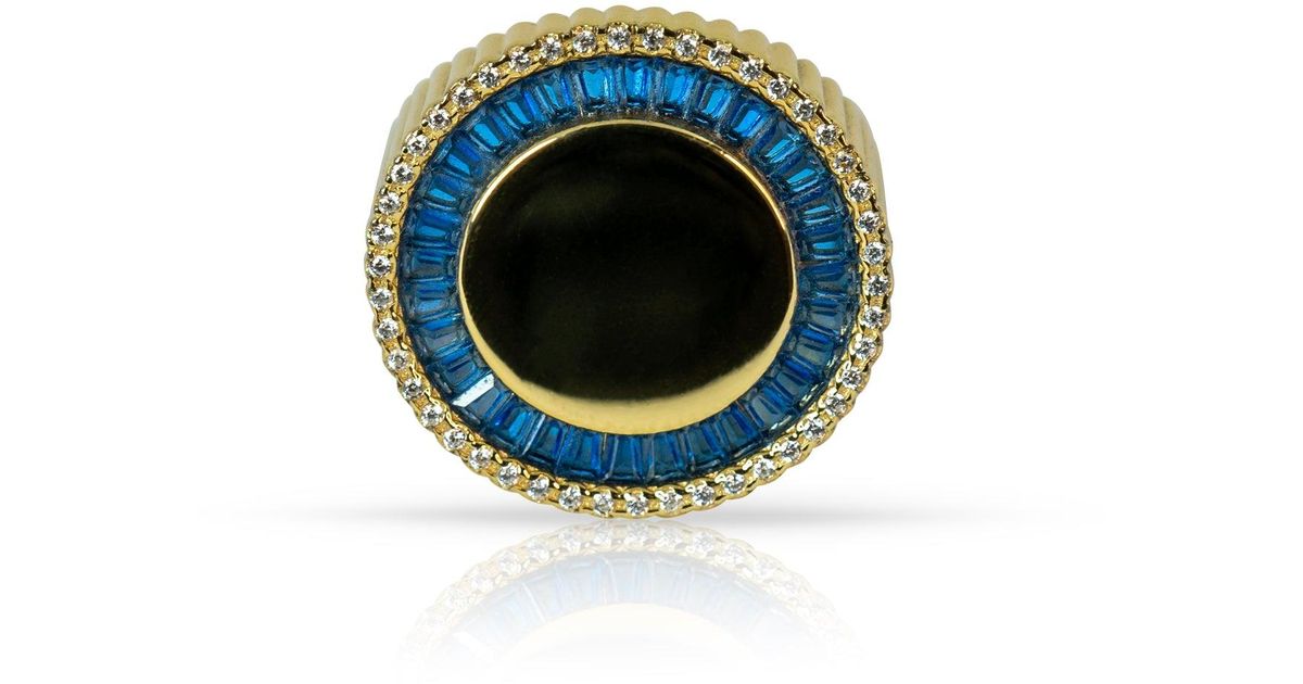 LUCE Nyc Structure Modern Signet Ring in Black | Lyst