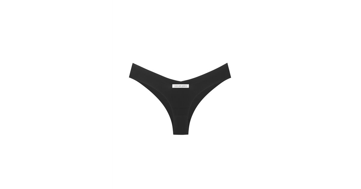 GOD SAVES QUEENS Second Skin Cheeky Panty in Black | Lyst UK