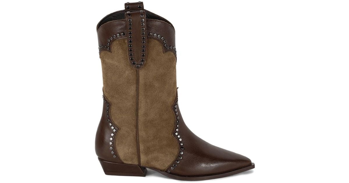 Keith Scarrott Shoes Arzano Suede Cowboy Boot in Brown | Lyst UK