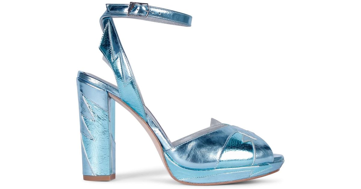 Terry De Havilland Zia Mid Azure Platform Block Heels in Blue | Lyst UK