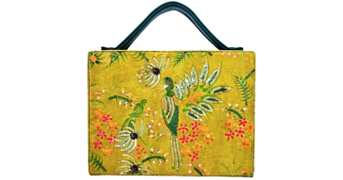 Simitri Parrot Briefcase Bag in Yellow | Lyst