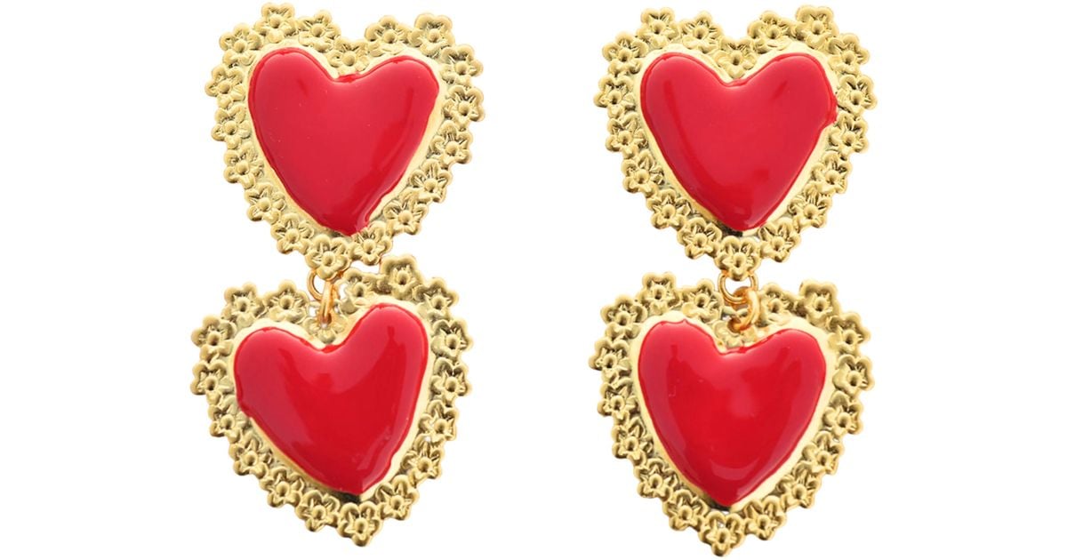 The Pink Reef Double Valentine Heart in Pink | Lyst UK