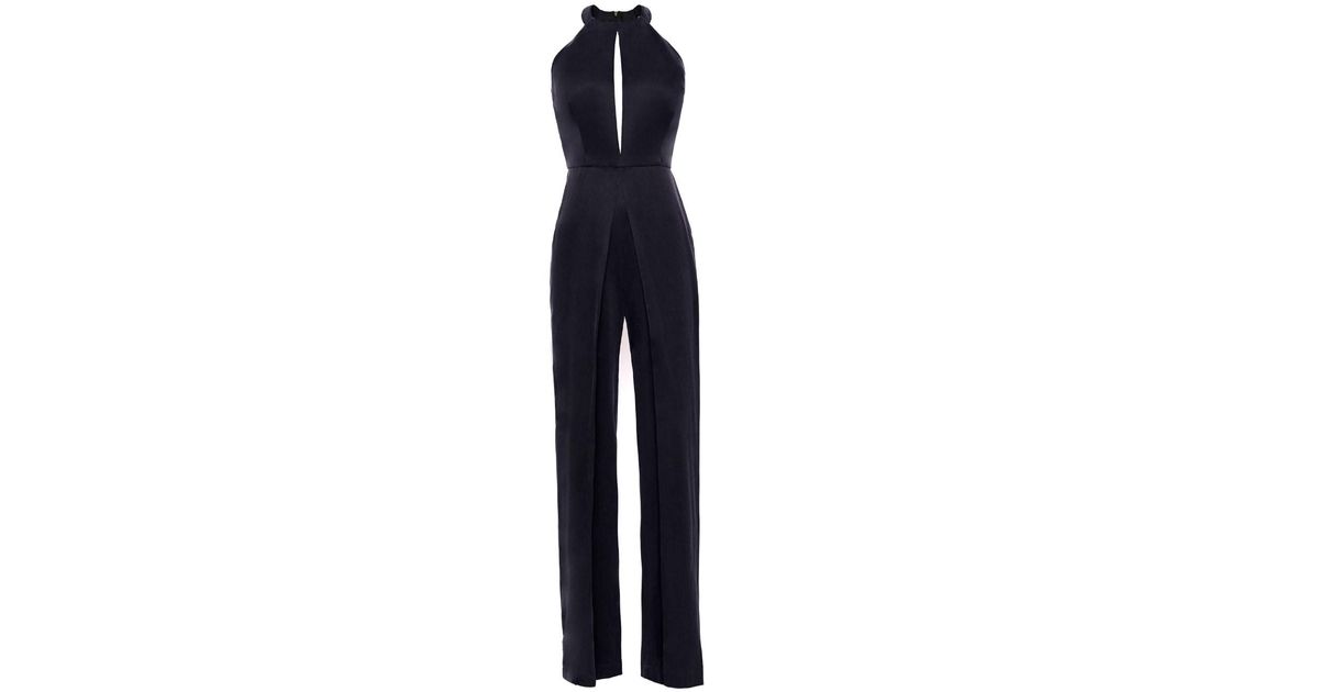 Nomi Fame Dona Front Cut Out Jumpsuit With Split Leg in Blue | Lyst UK