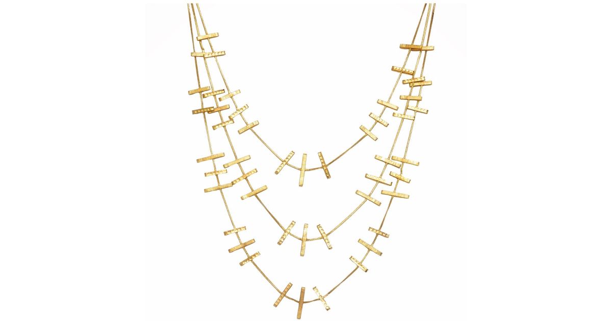 Meraki by Rashmi Bajaj Golden Ladder Necklace in Metallic | Lyst