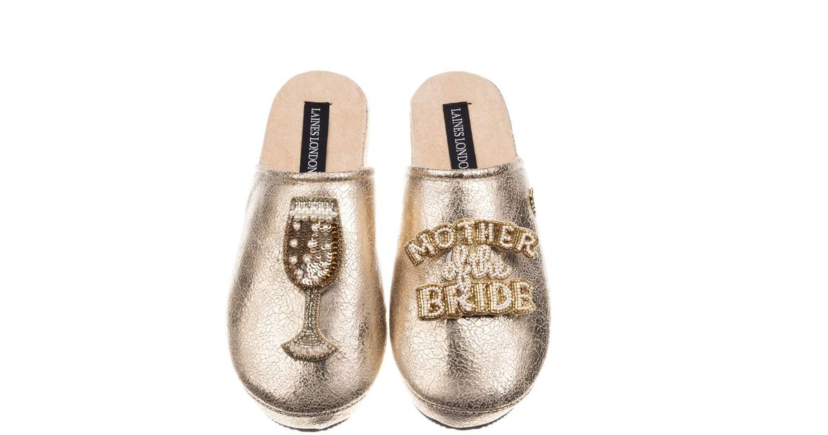 Laines London Softie Slippers With Mother Of The Bride Brooches in ...