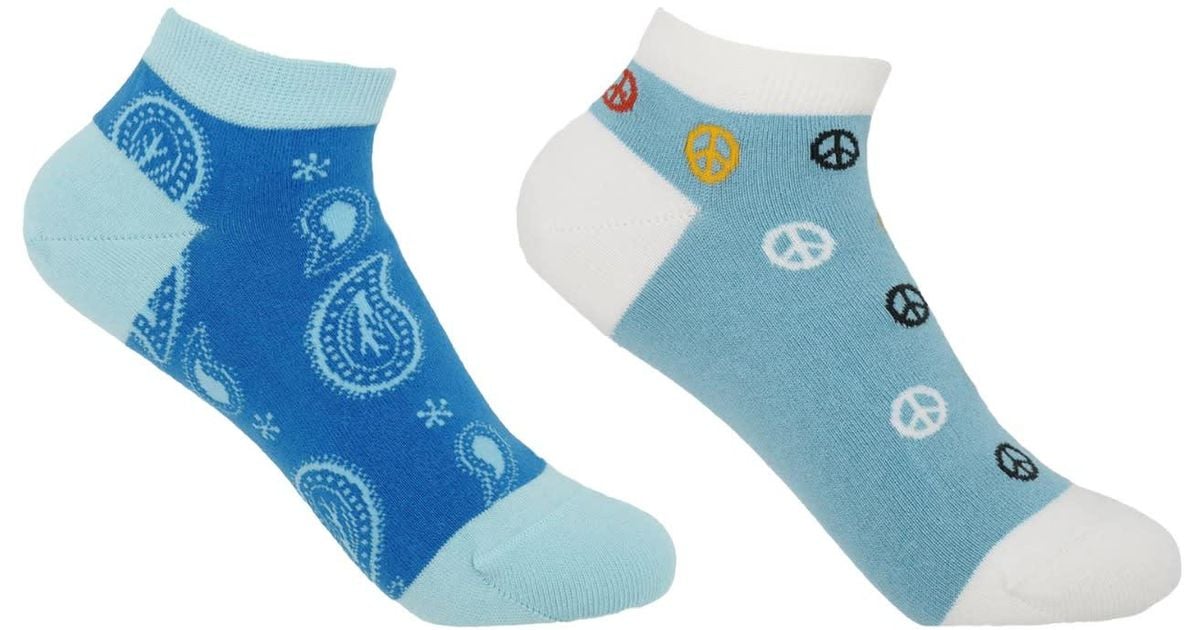 Peper Harow - Made in England Peace & Organic Paisley Trainer Socks Bundle in Blue | Lyst UK