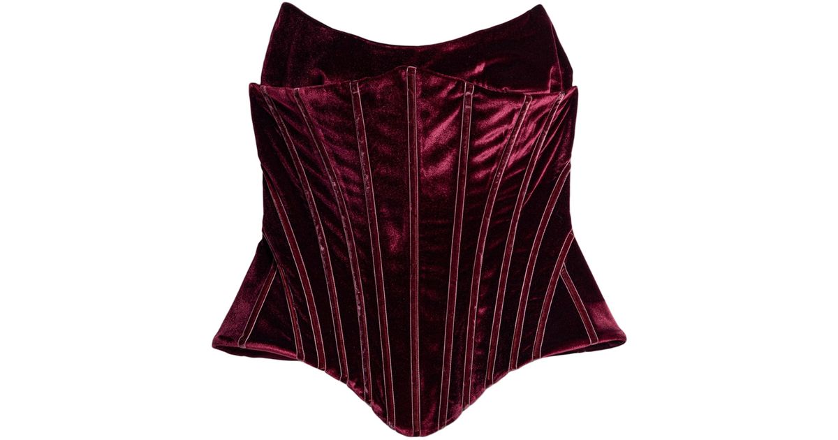 Nocturne Structured Velvet Strapless Bustier | Lyst UK