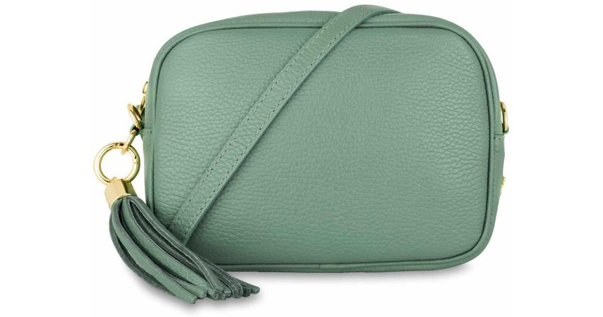 Apatchy London The Tassel Pistachio Leather Crossbody Bag in Green | Lyst