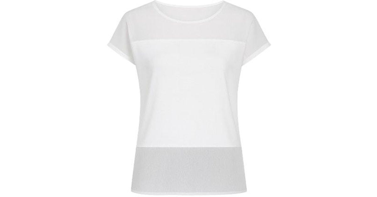 Conquista Sheer Detail Top in White | Lyst