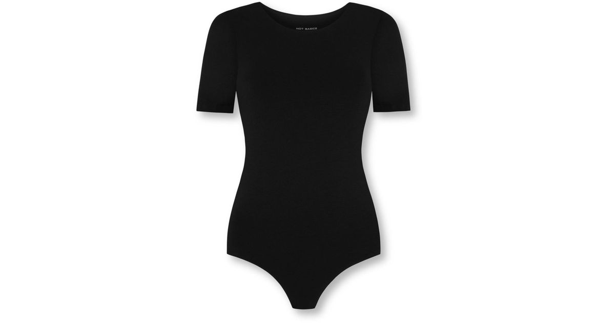 Not Basics Organic Cotton Crew Bodysuit in Black | Lyst