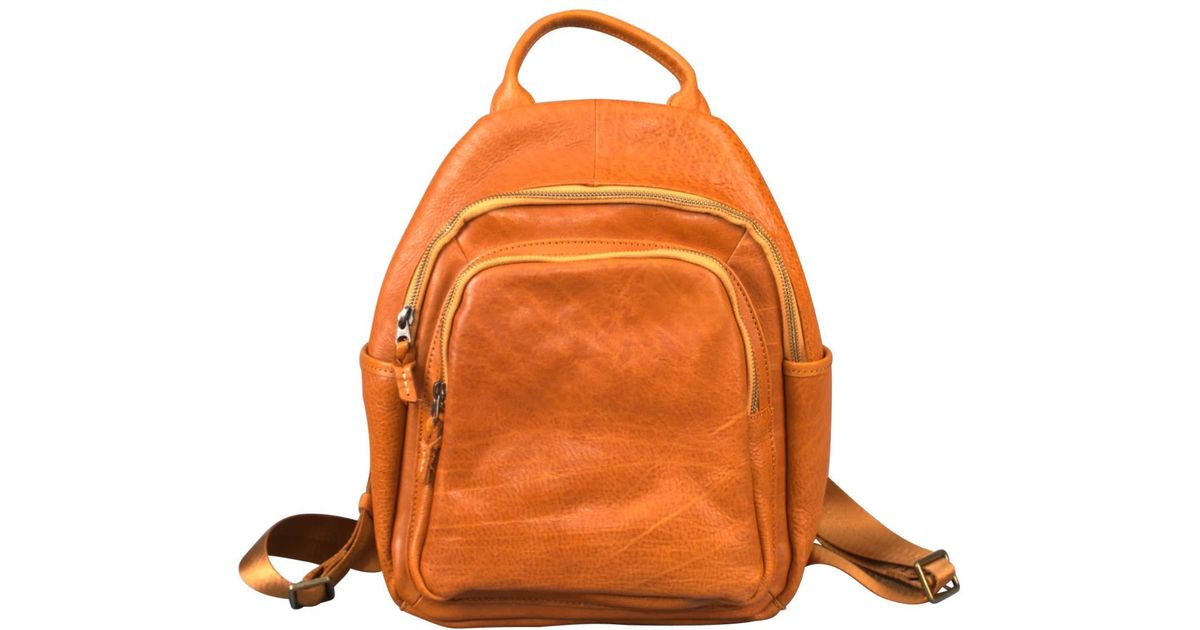 Rimini Leather Backpack 'greta' in Orange | Lyst