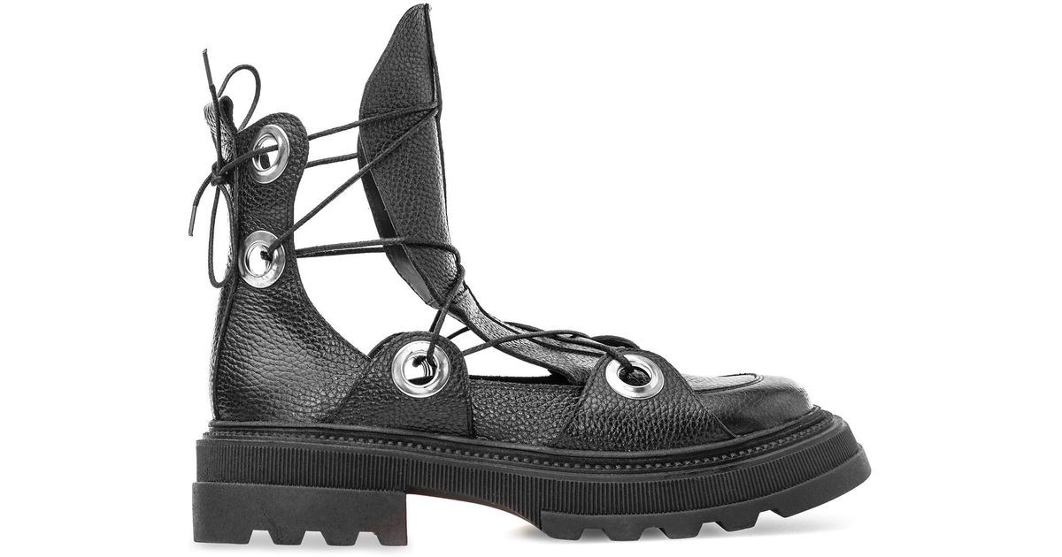Moja Lara Natural Leather Boots in Black | Lyst
