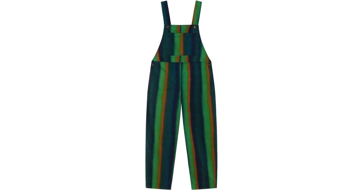 Thinking Mu Cropped Organic Cotton Jumpsuit in Green | Lyst