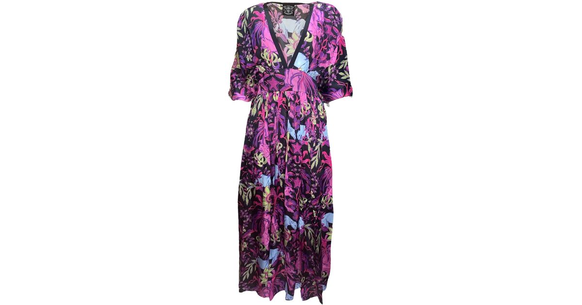 Any Old Iron Return Of The Panther Printed Kaftan Maxi Dress in Purple ...