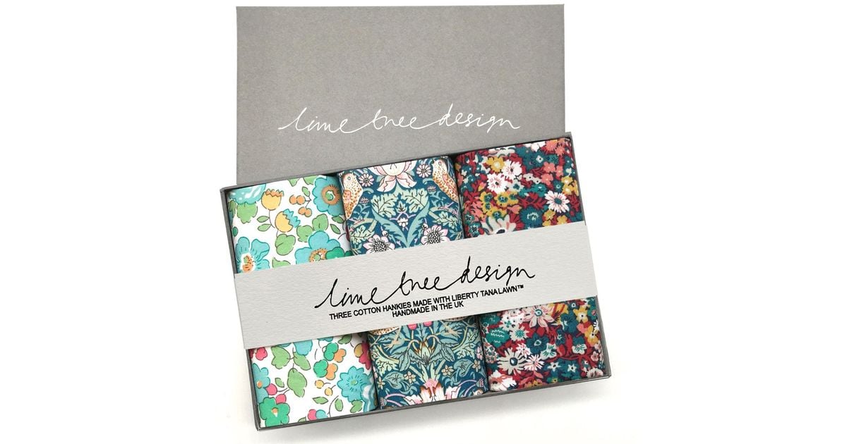 Lime Tree Design Three Hankies Made With Liberty Fabric Salad Days for ...