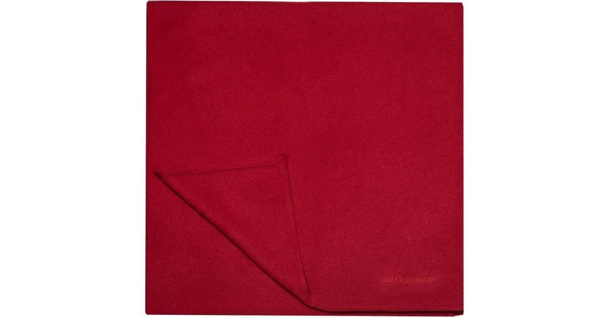 Bel Cashmere Big Knitted Scarf Burgundy in Red | Lyst UK