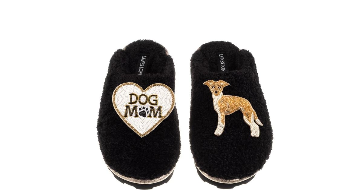 Laines London Teddy Closed Toe Slippers With Dog Mum/Mom & Fawn ...
