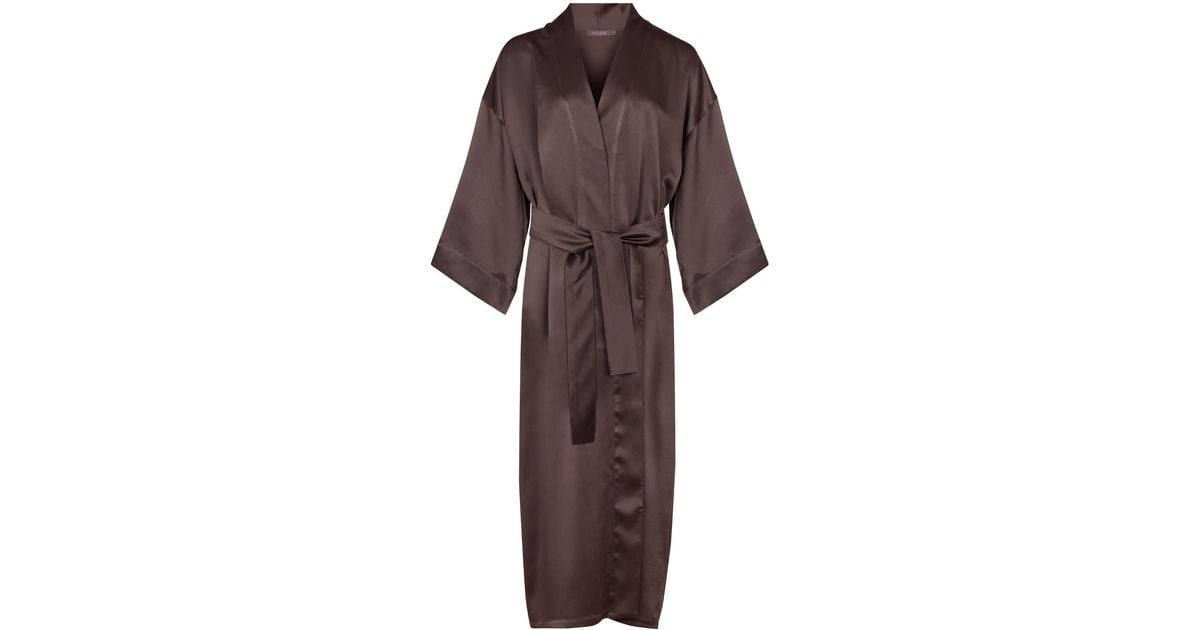 Nokaya Silk Long Kimono-Style Robe The Lady in Black | Lyst