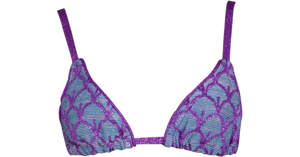 Maria Aristidou Amara Triangle Bikini Top in Purple | Lyst