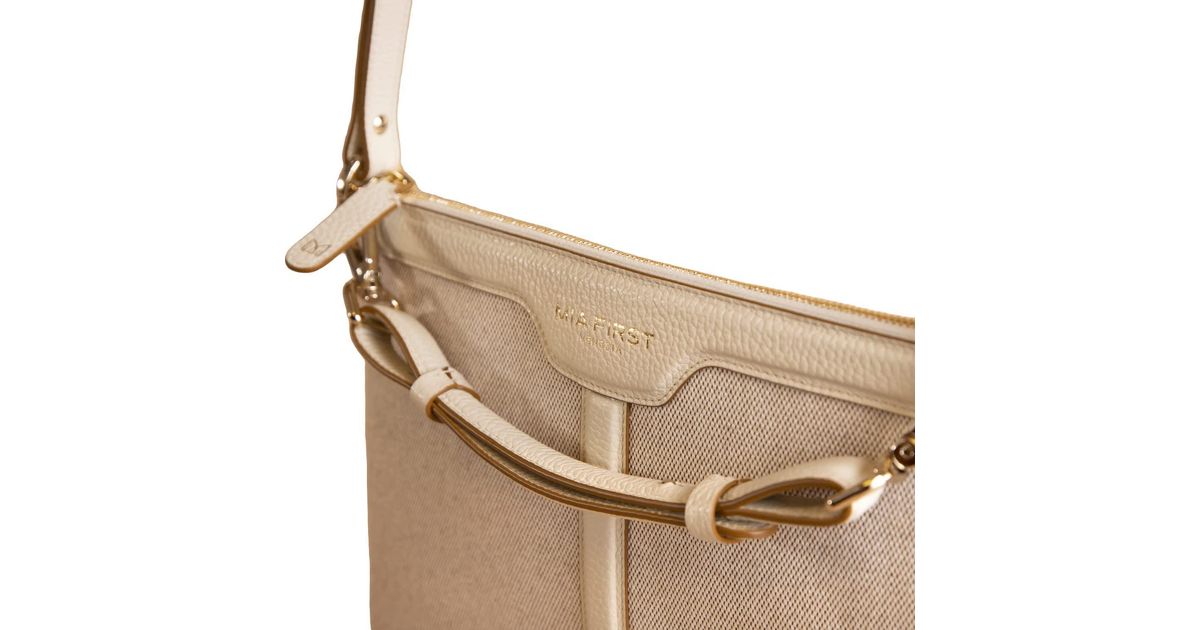 Mia First - Venezia Neutrals Clutch Petitemia Canvas Sand in Natural ...