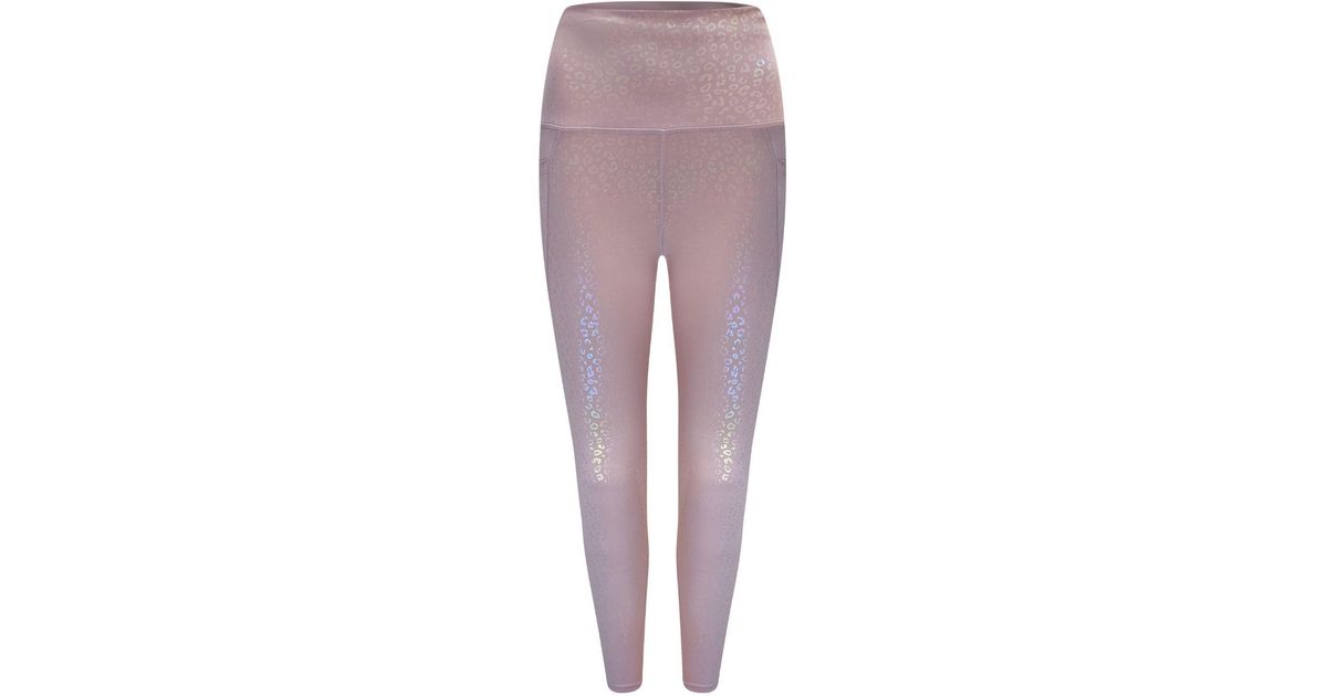 Pada The Bella, Embossed Iridescent Animal Print Knee Padded Leggings ...