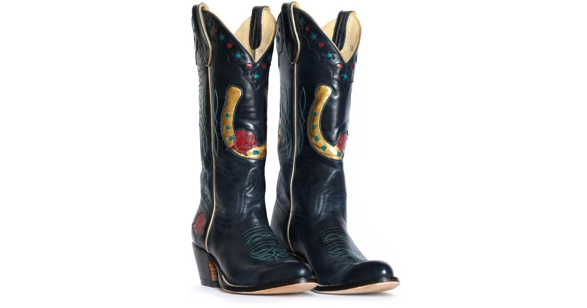 Fraulein Boot Company Horse Girl Cowboy Boot in Blue | Lyst