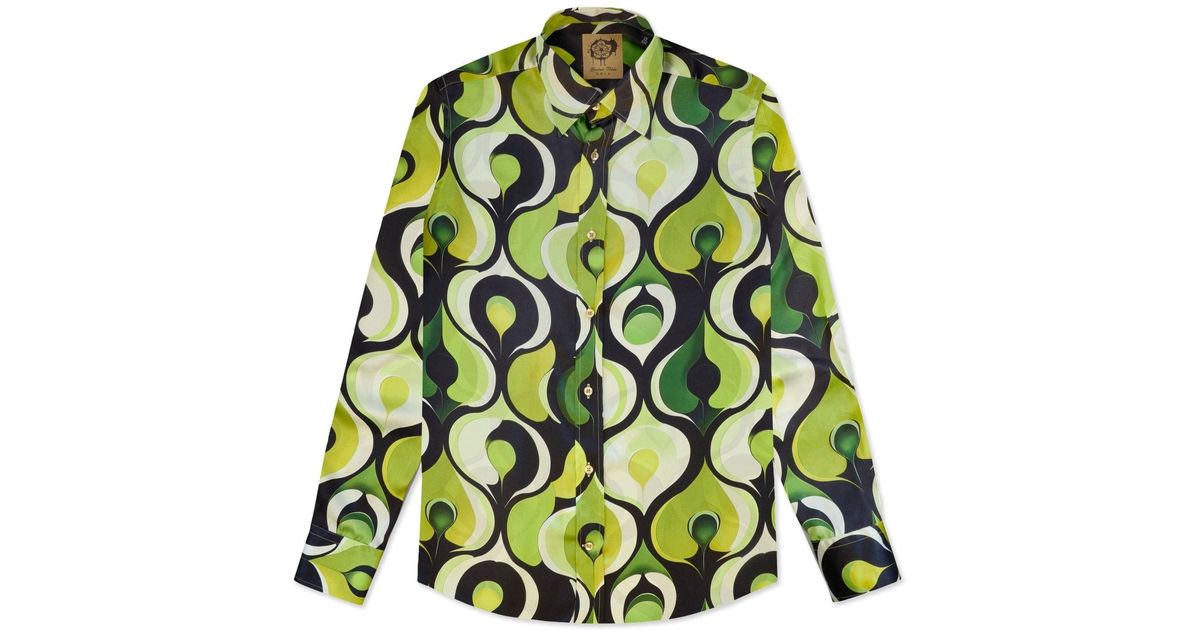 Gresham Blake Apples Silk Shirt in Green for Men | Lyst UK