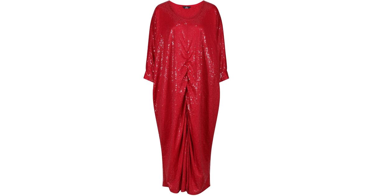 Lioness by Tf Cherry Sequined Midi Dress in Red | Lyst